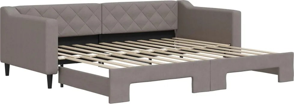 Válenda s přistýlkou taupe 90 x 200 cm textil 3197429