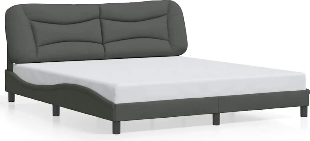 Rám postele bez matrace Hvar tmavě šedý 180 x 200 cm textil 3207787