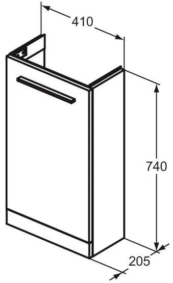 Ideal Standard i.Life S Stojící skříňka pod umývátko 41 cm, šedý křemen matný T5005NG