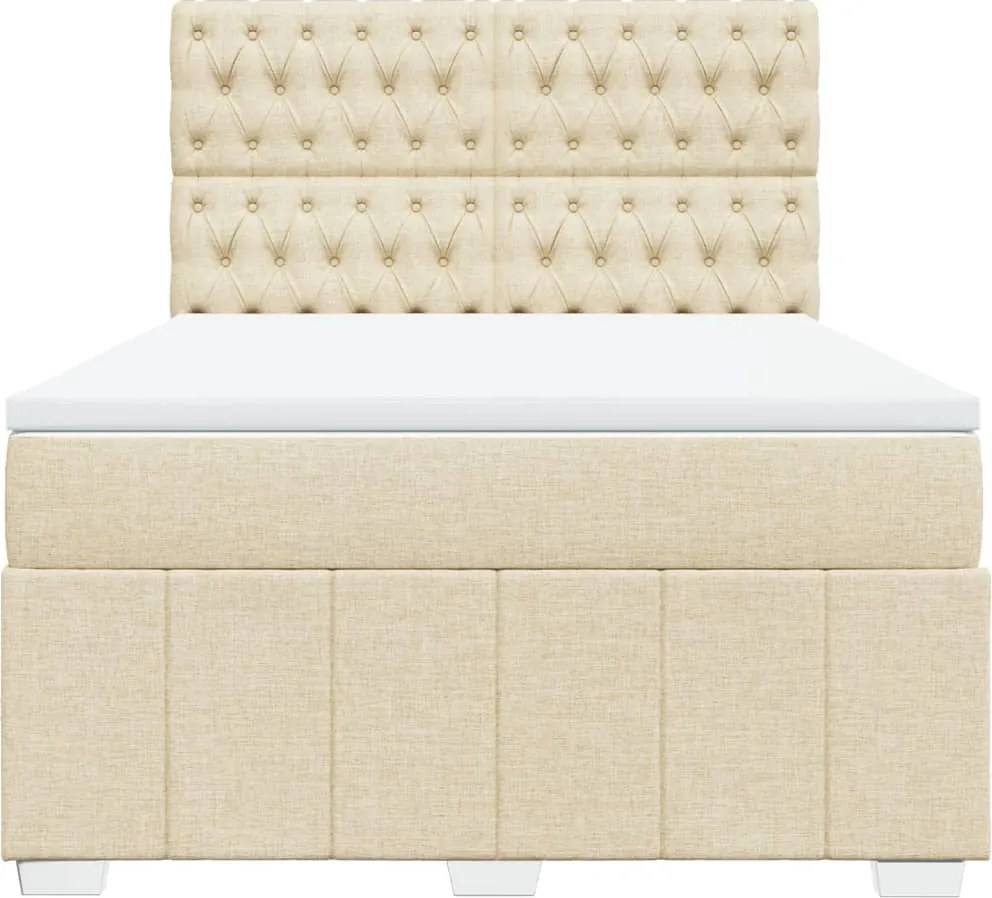 Box spring postel s matrací krémová 140x190 cm textil 3291675
