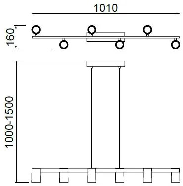 Mantra Sal, bílé závěsné spotové svítidlo 6xGU10, délka 101cm