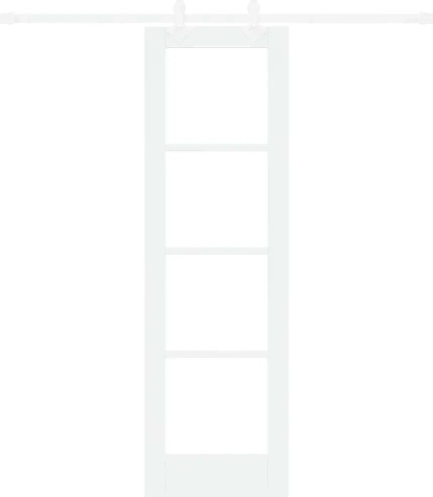 Posuvné dveře 61 x 198,5 cm Masivní borové dřevo a sklo Bílá 3332210