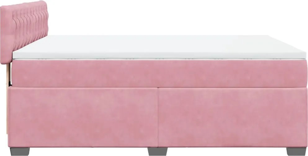 Box spring postel s matrací růžová 140x200 cm samet 3288641