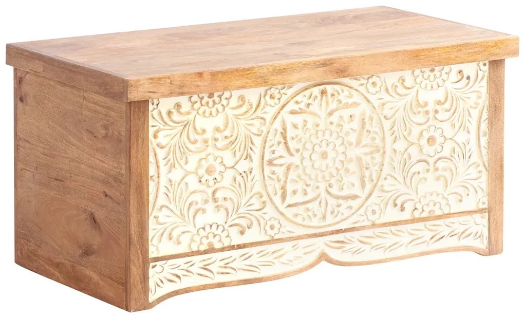 furniture-nabytek.cz - Masivní truhlice Delmar z mangového dřeva, hnědá – 88×88×44 cm