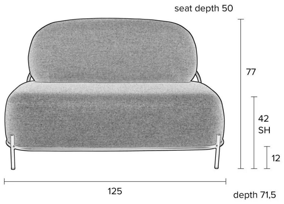 White Label Living Pohovka WLL POLLY 125 cm, zelená