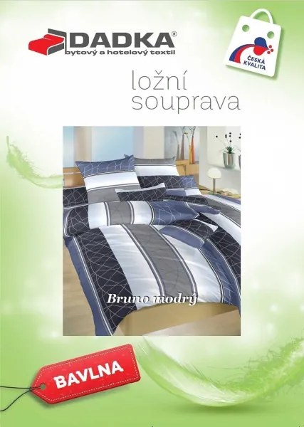 Dadka Povlečení bavlna Bruno modrý  140x220, 70x90 cm