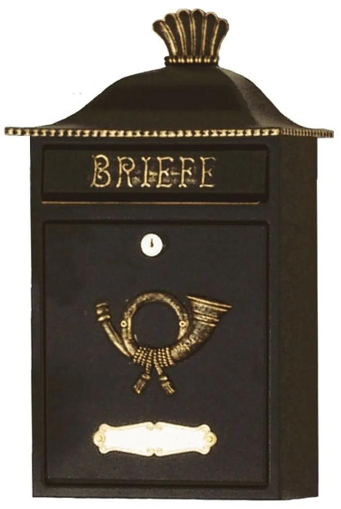 Poštovní schránka MARENO černá se zlatým dekorem