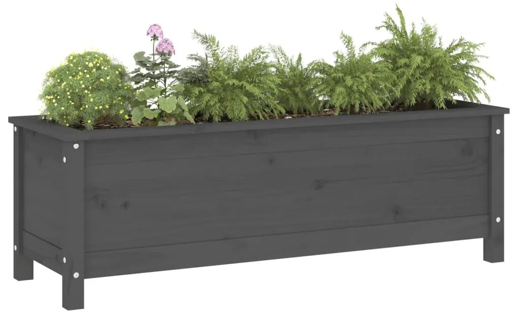Zahradní vyvýšený záhon šedý 119,5x40x39 cm masivní borovice,  825263