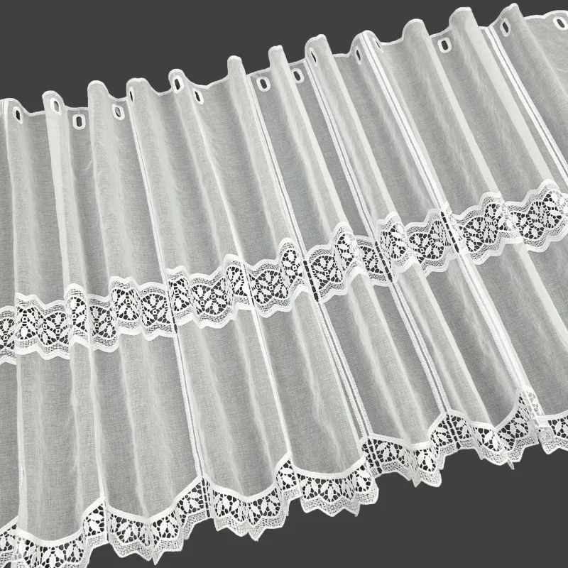 Vitrážková voálová záclona 45228 GA - výška 40,60 cm, metráž