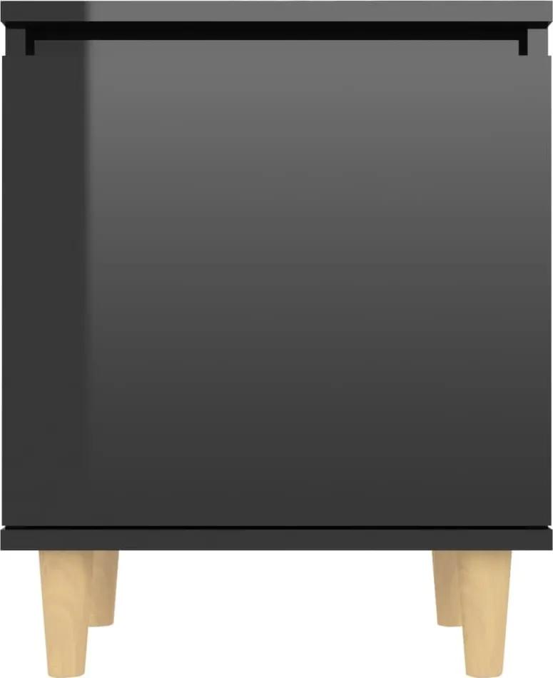 vidaXL Noční stolek masivní dřevěné nohy 40 x 30 x 50 cm [805829] Barva: Šedá