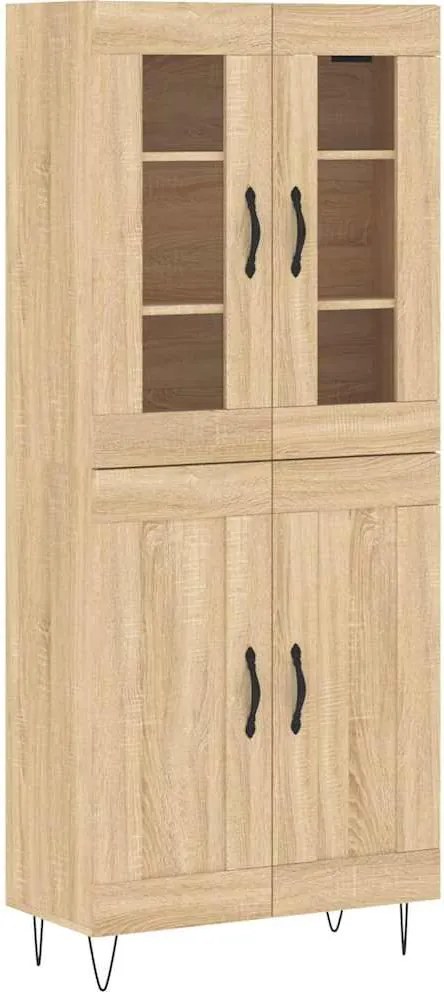 Skříň highboard dub sonoma 69,5 x 34 x 180 cm kompozitní dřevo 3198372