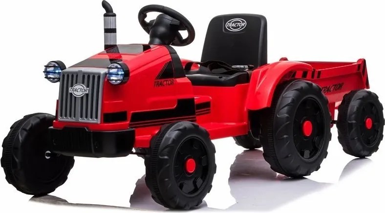 LEAN CARS Elektrický traktor s přívěsem CH9959 červený