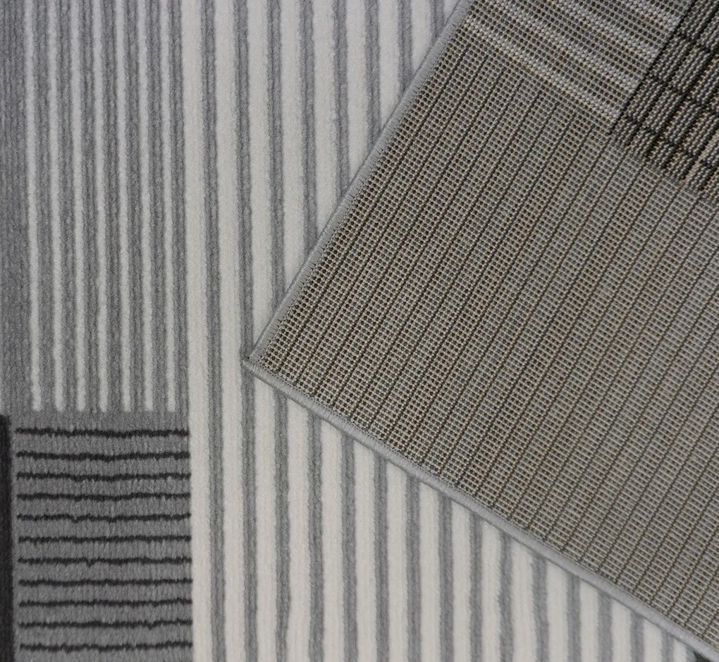 BE Koberec Lotus 9303 GREY - šedý obdélníkový Rozměr: 50x80 cm