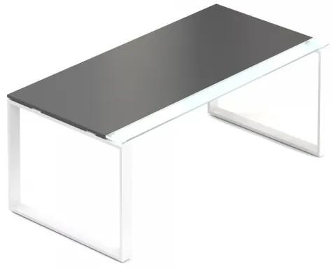 Stůl Creator 180 x 90 cm, bílá podnož, 2 nohy / Antracit