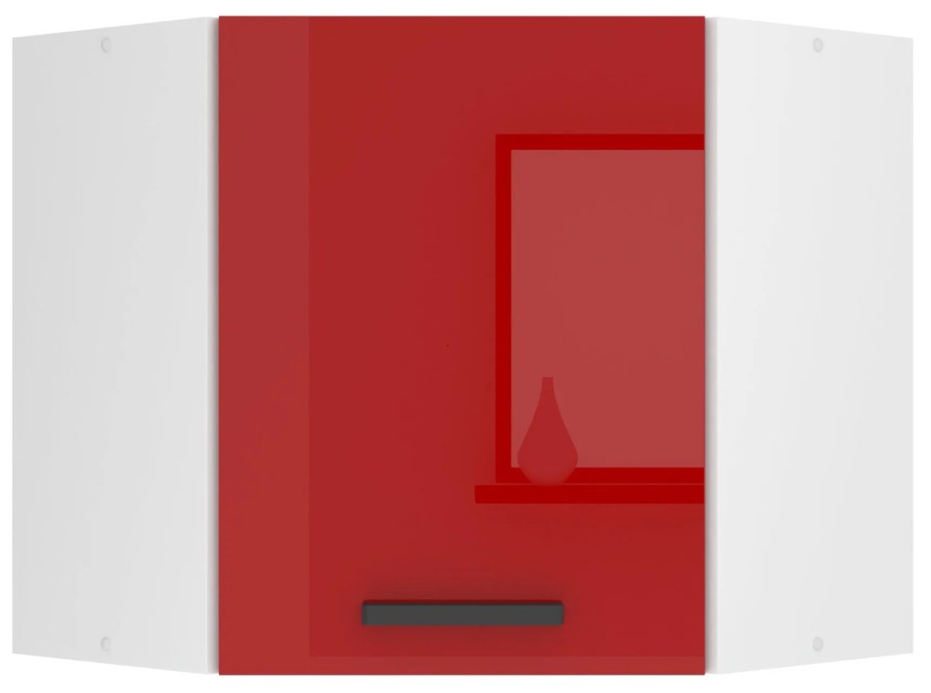Kuchyňská skříňka Belini Premium Full Version horní rohová 60 cm červený lesk