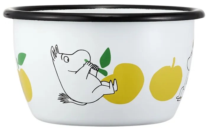 Miska Moomin Joyful Apples 0,3l, smalt / bílo-žlutá