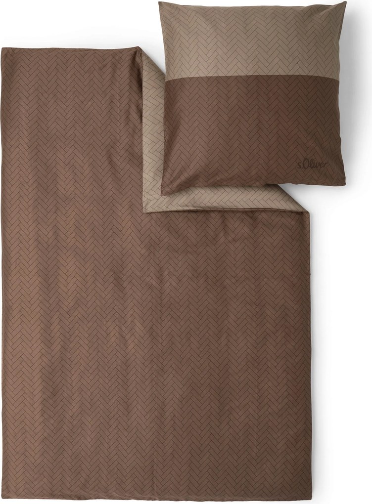 XXXLutz POVLEČENÍ, makosatén, hnědá, 155/220 cm S. Oliver - Online Only povlečení - 003252015602
