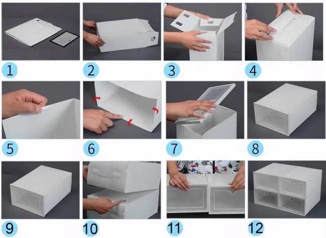 Úložné boxy na boty OSLO šedé (10 ks)