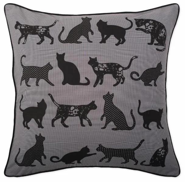 SCANquilt povlak SMART cats patch šedočerná 45 x 45 cm