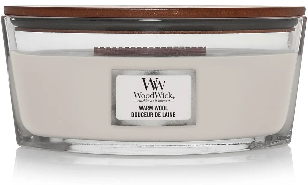 WoodWick – svíčka Warm Wool (Hřejivá vlna), 453 g