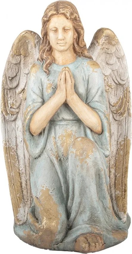 Béžová antik dekorace socha anděl Angel Baroque - 34*36*55 cm