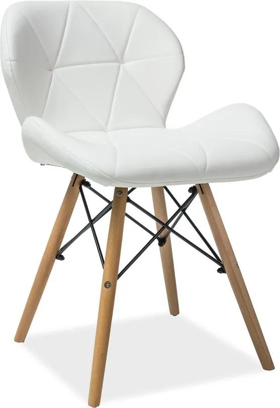 Casarredo Jídelní židle MATIAS bílá ekokůže/buk | BIANO