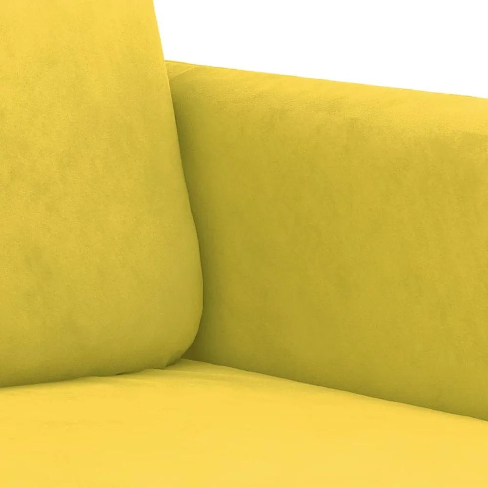 Petromila 3dílná sedací souprava žlutá samet