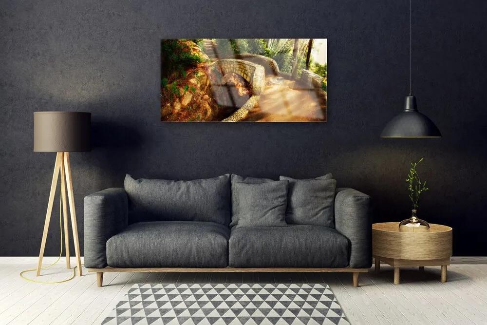 Obraz na skle Most Stromy Architektura 120x60 cm