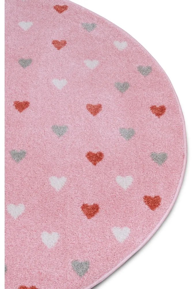 Růžový dětský koberec ø 100 cm Little Hearts – Hanse Home