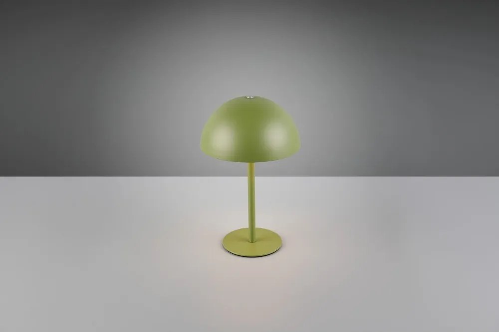 Zelená LED stolní lampa s kovovým stínidlem (výška 21 cm) Munoz – Reality