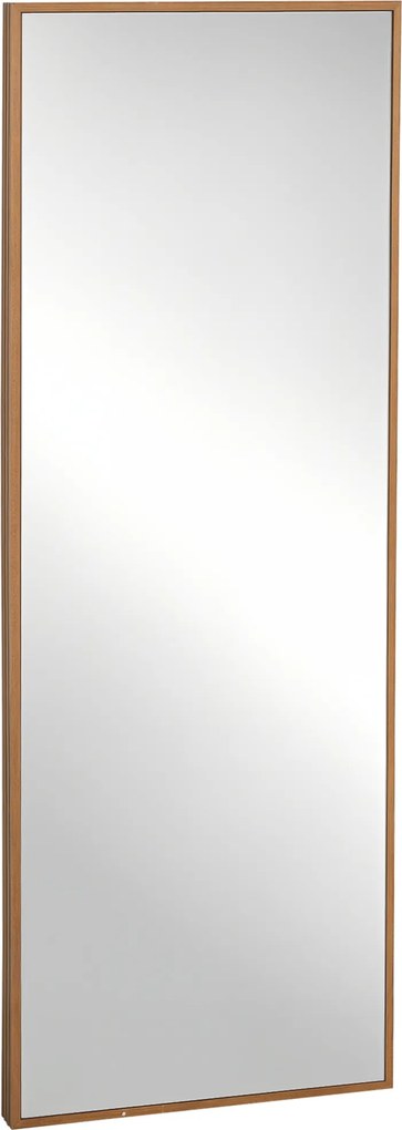 HOMCOM Celoplošné zrcadlo na zeď 125x45cm s dřevěným rámem v přírodní barvě do šatní skříně, předsíně nebo ložnice | Aosom.de