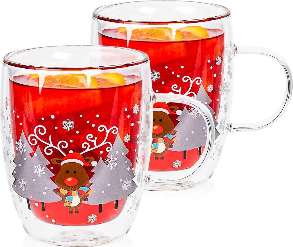 4Home Termo sklenice Mug Reindeer Hot&Cool 270 ml, 2 ks