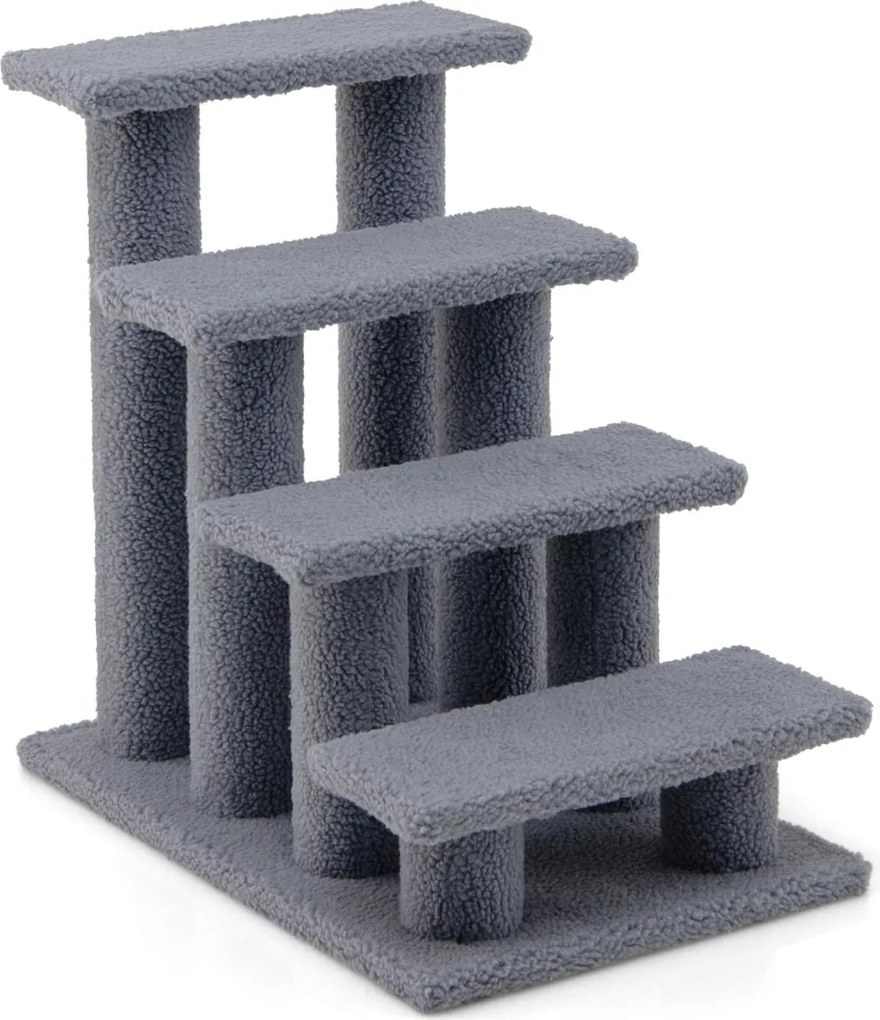 Costway Zvířecí schody lezení stromové kočičí schody pro kočky do 25 kg, šedá
