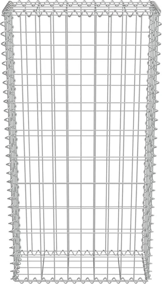 Gabionová zeď s kryty z pozinkované oceli 50 x 20 x 100 cm 143576