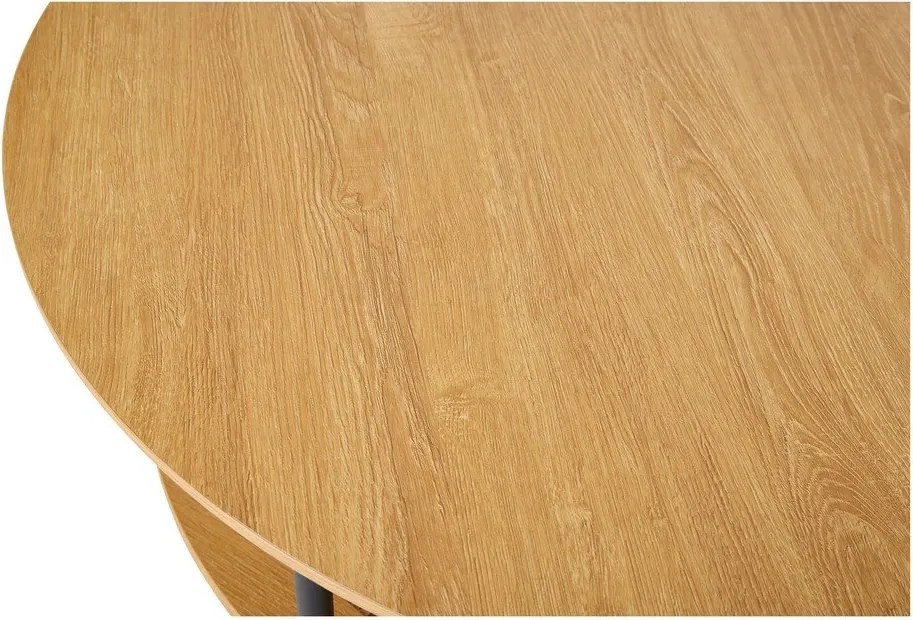 Kulatý konferenční stolek v dekoru dubu v přírodní barvě ø 80 cm Pensacola – Unique Furniture