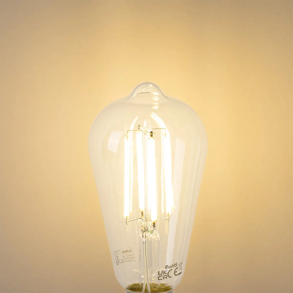 Sada 5 LED žárovek E27 ST64 čirých 2,2W 470 lm 2700K