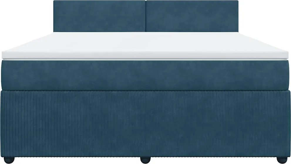 Box spring postel s matrací modrá 180 x 200 cm samet 3287804
