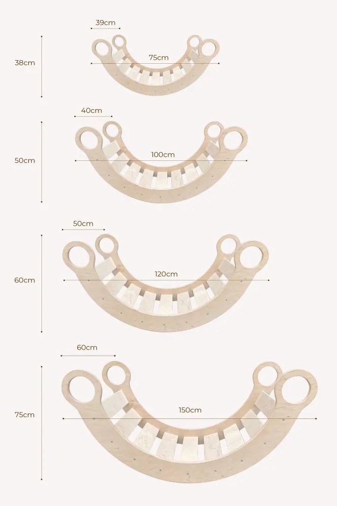 Montessori drevená houpačka maxi černá Bílá