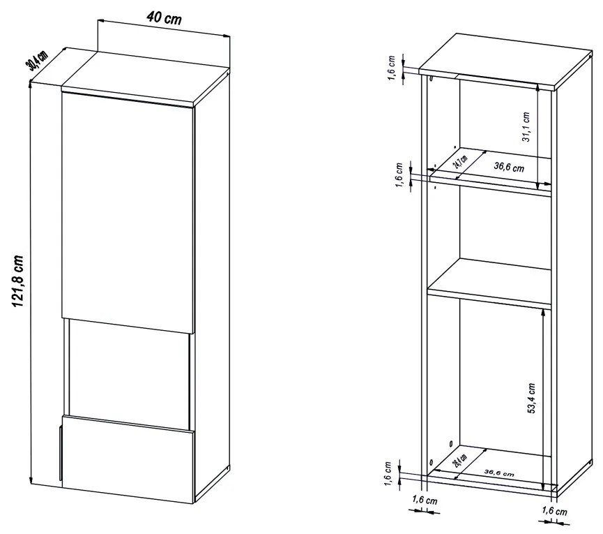 Obývací stěna Milan, dub artisan/šedá, s osvětlením
