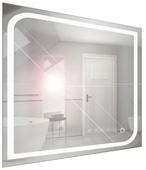 Comodo Zrcadlo závěsné s pískovaným motivem a LED osvětlením Nikoletta LED 6 Typ: bez vypínače, Rozměry (cm): 80x65 - (Nikoletta LED 6/80)