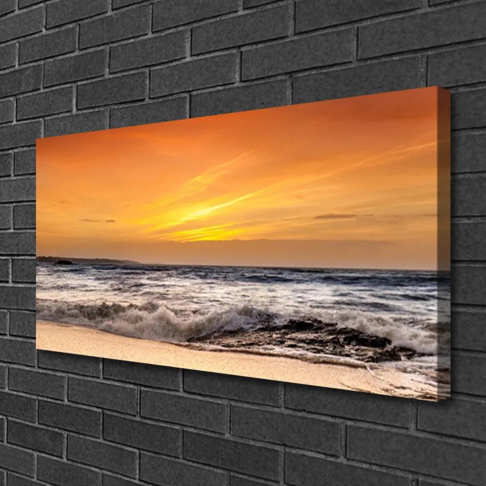 Obraz na plátně Moře Slunce Vlny Krajina 100x50 cm
