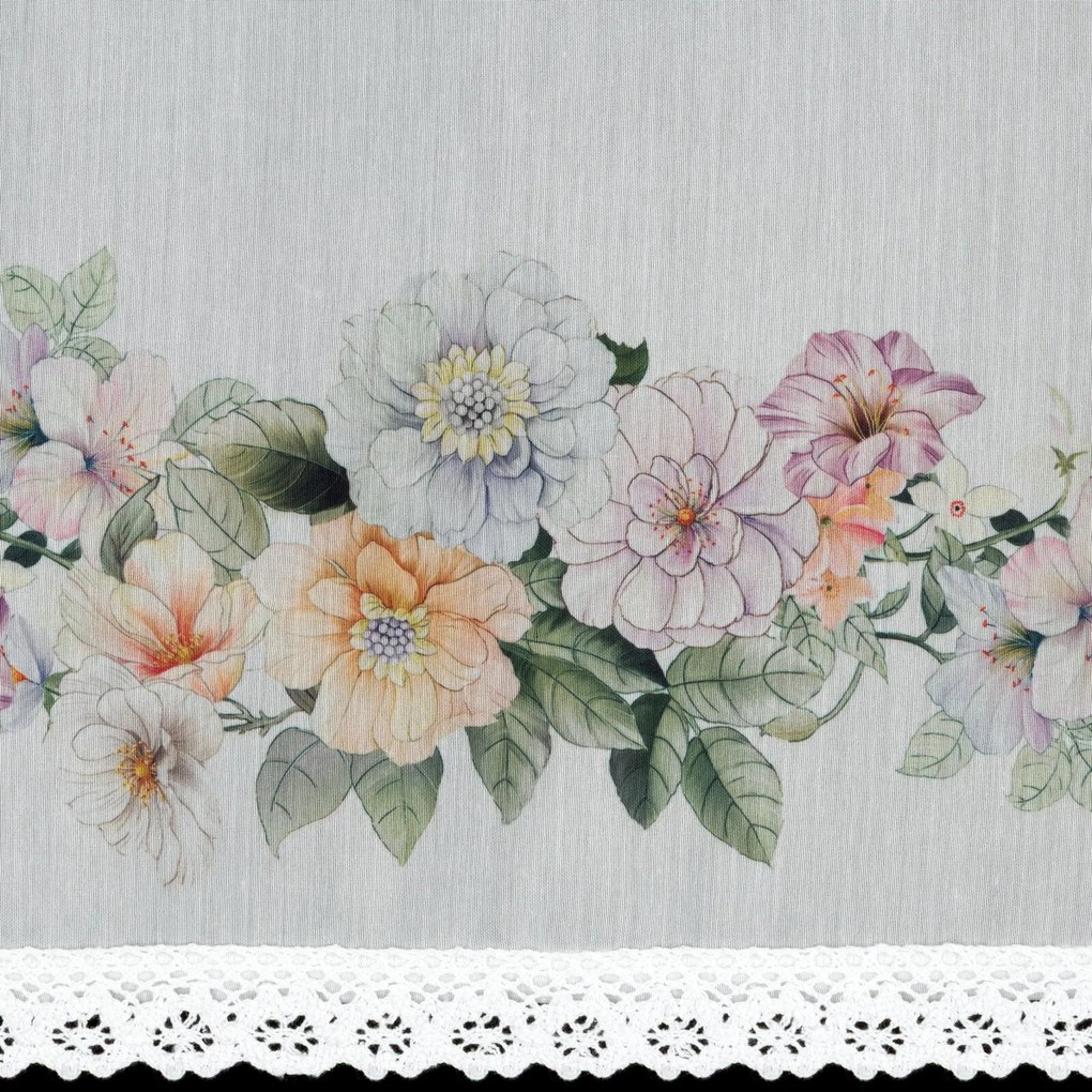 KRÁTKÁ ZÁCLONA NA PÁSCE FLOWERY 150X30 CM KVĚTY