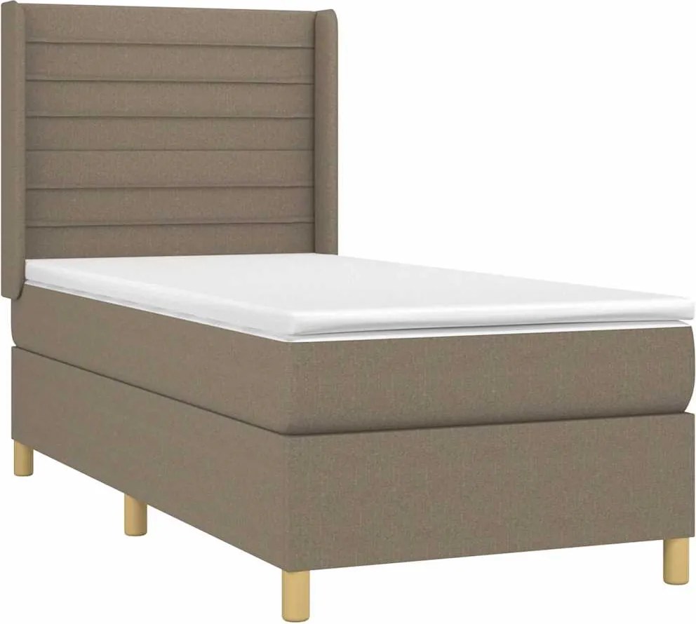 Box spring postel s matrací taupe 80x200 cm textil 3132029