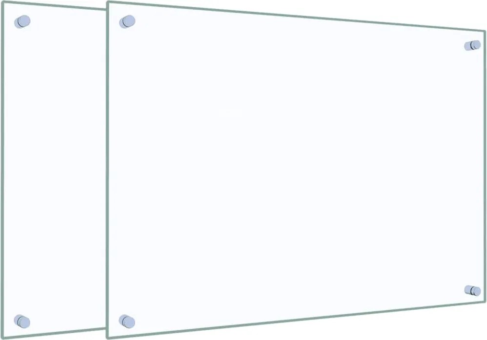 Kuchyňské panely 2 ks průhledné 70 x 50 cm tvrzené sklo 3315790