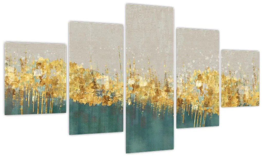 Obraz - Textrura se zlatým dekorem (125x70 cm)