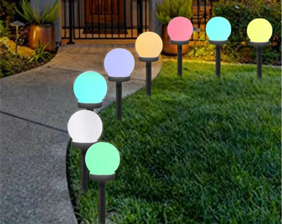 Verk Group 4x rgb solární zahradní kuličková lampa 10 cm