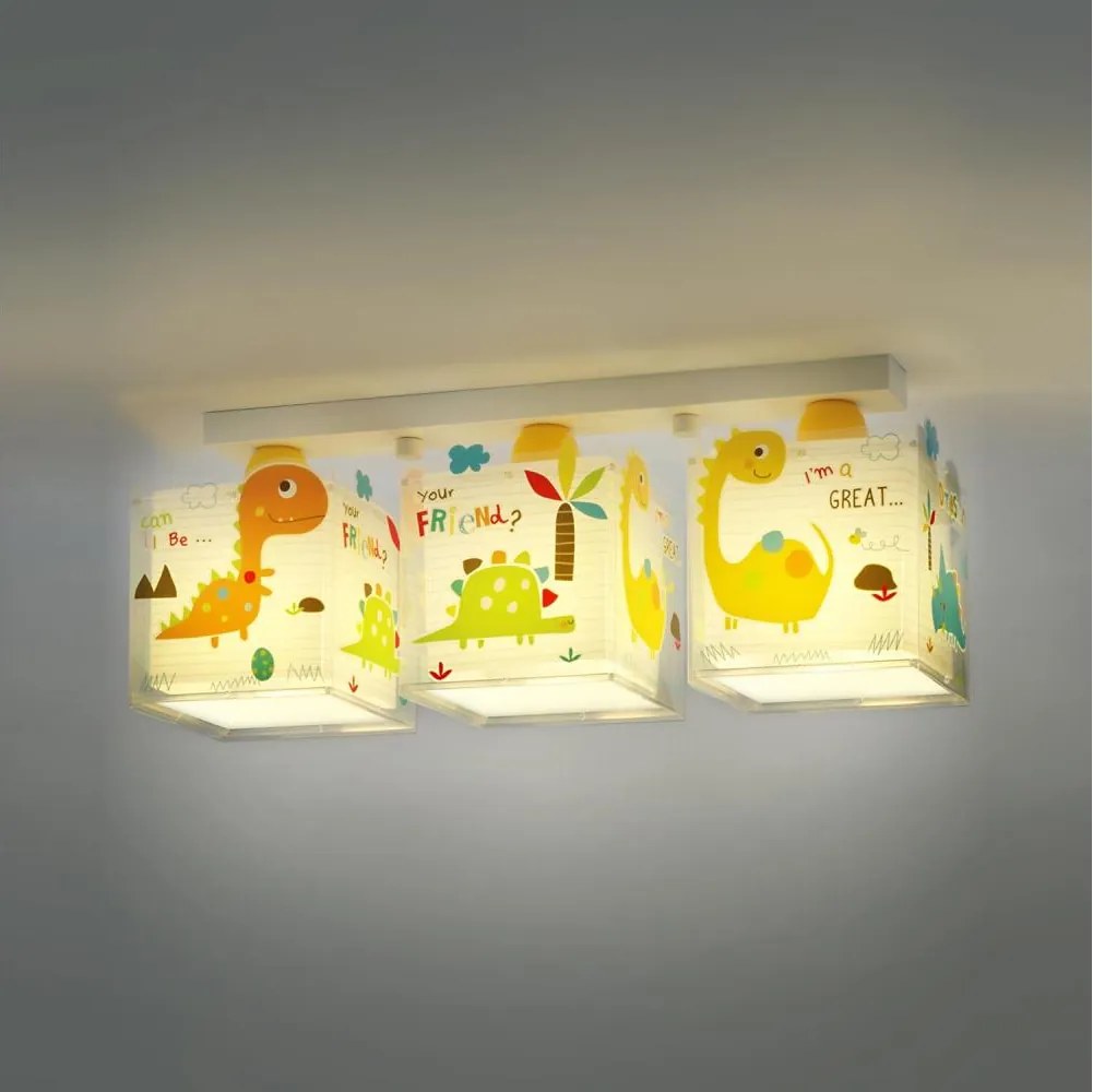 | Dalber D-73453 - Dětské stropní svítidlo DINOS 3xE27/60W/230V | 73453