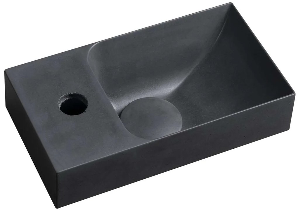 Sapho Small - Umývátko, 31x17 cm, bez přepadu, otvor pro baterii vlevo, antracit PK30016