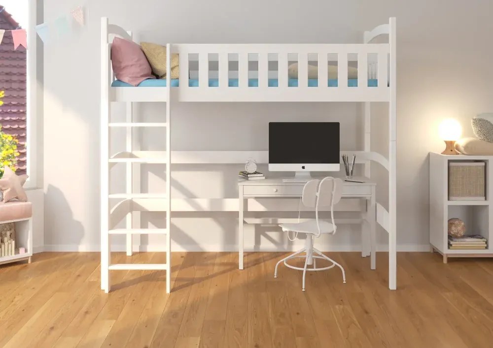 Patrová postel mezzanine s matrací MIAGO 200x90 bílá
