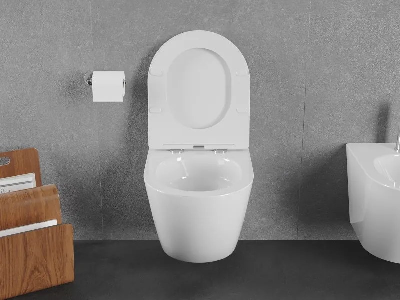 Mexen Lena, závěsná WC mísa 490x360x340 mm, Rimless Tornádo, bílá lesklá, 3322XX00T